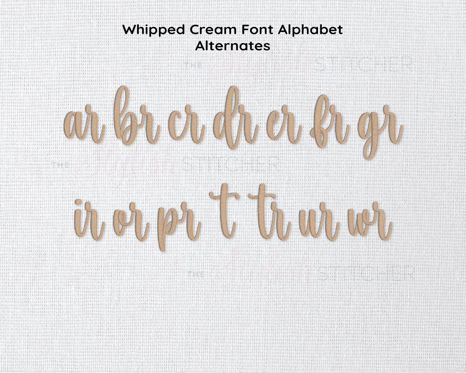 Whipped Cream Cursive Script Embroidery Font Alphabet; 5 Sizes, Instant ...