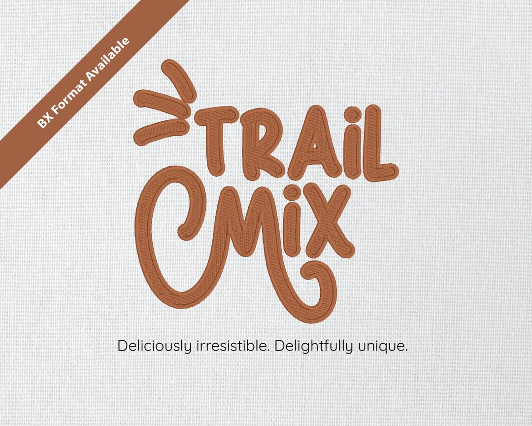 Trail Mix Retro Embroidery Font; 6 Sizes, Instant Download BX Font ...