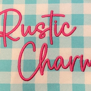 Rustic Charm Cursive Script Embroidery Font; 6 Sizes, Instant Download ...