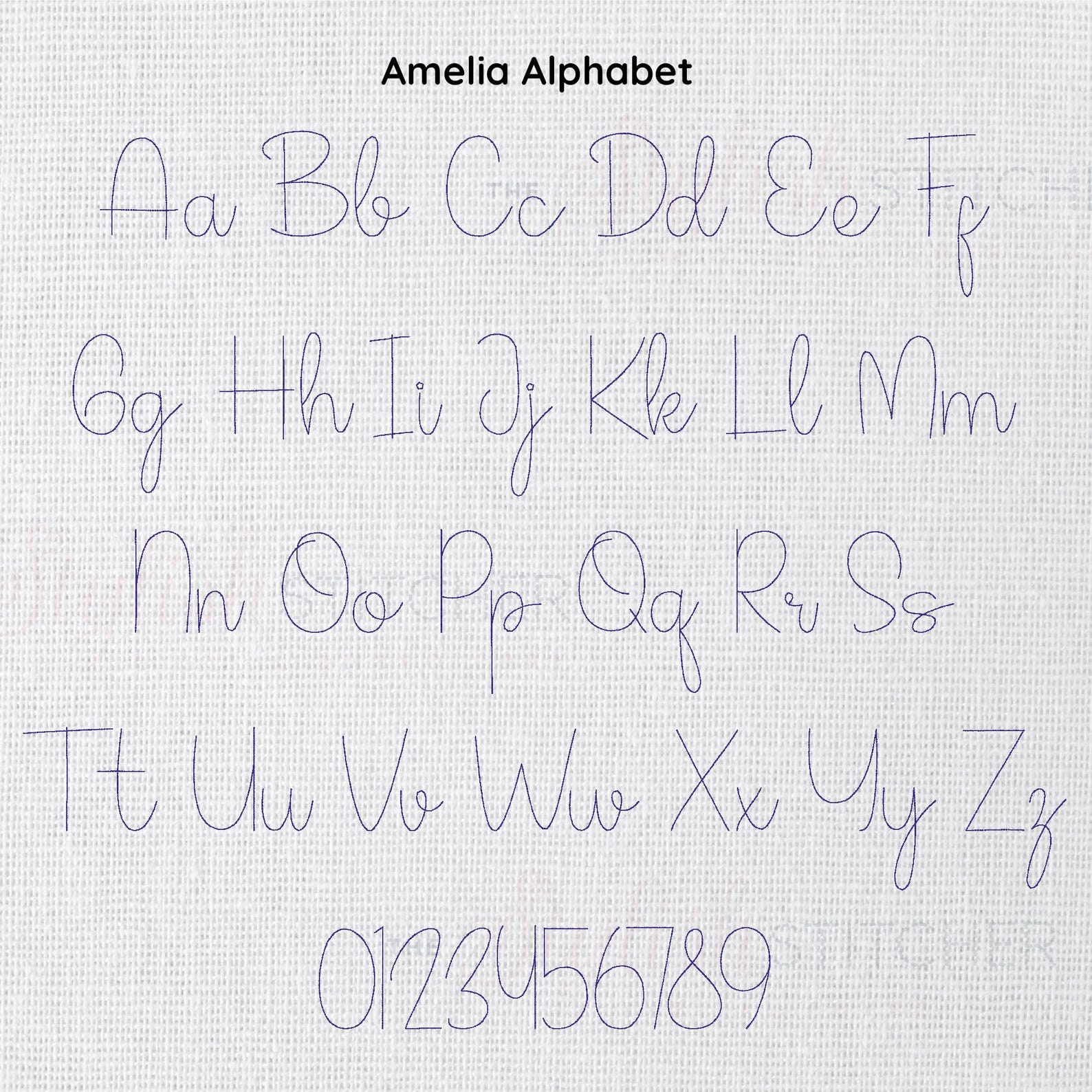 Amelia Cursive Bean Stitch Machine Embroidery Font Embroidery Alphabet ...