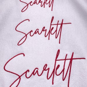 Scarlett Cursive Embroidery Font, 4 Sizes Instant Download | BX Font ...