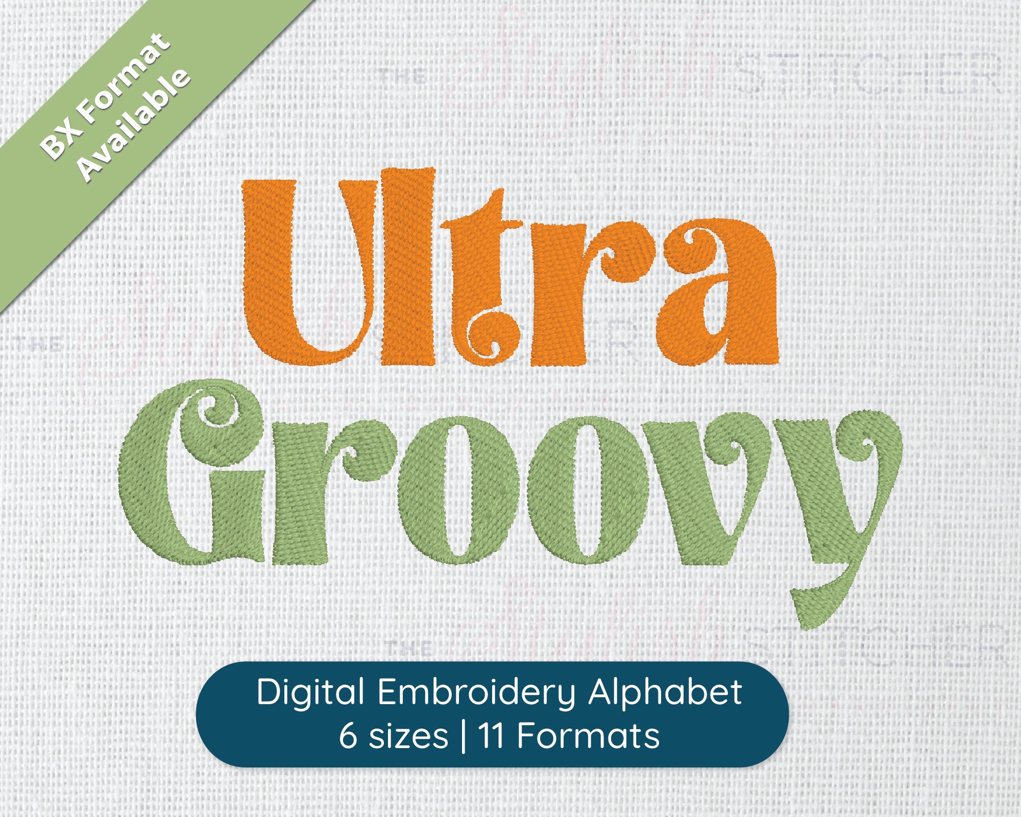 Ultra Groovy Digital Embroidery Font Alphabet Fill Stitch | 6 Sizes ...