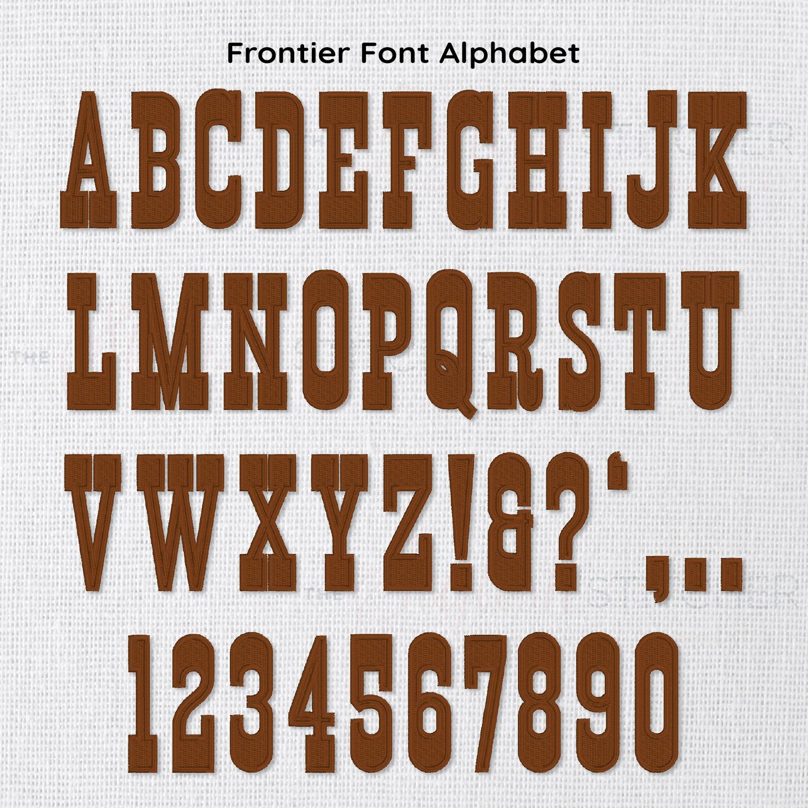 Frontier Western Embroidery Font - Instant Download Machine Embroidery ...
