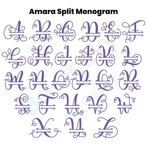 Amara Split Monogram Embroidery Alphabet PLUS Montage Mini Font ...