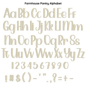 Farmhouse Pantry Digital Embroidery Font Alphabet - 5 Sizes | Instant ...