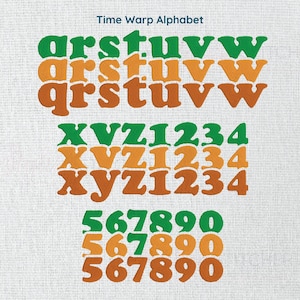 Time Warp Digital Embroidery Font Alphabet Fill Stitch | 5 Sizes ...
