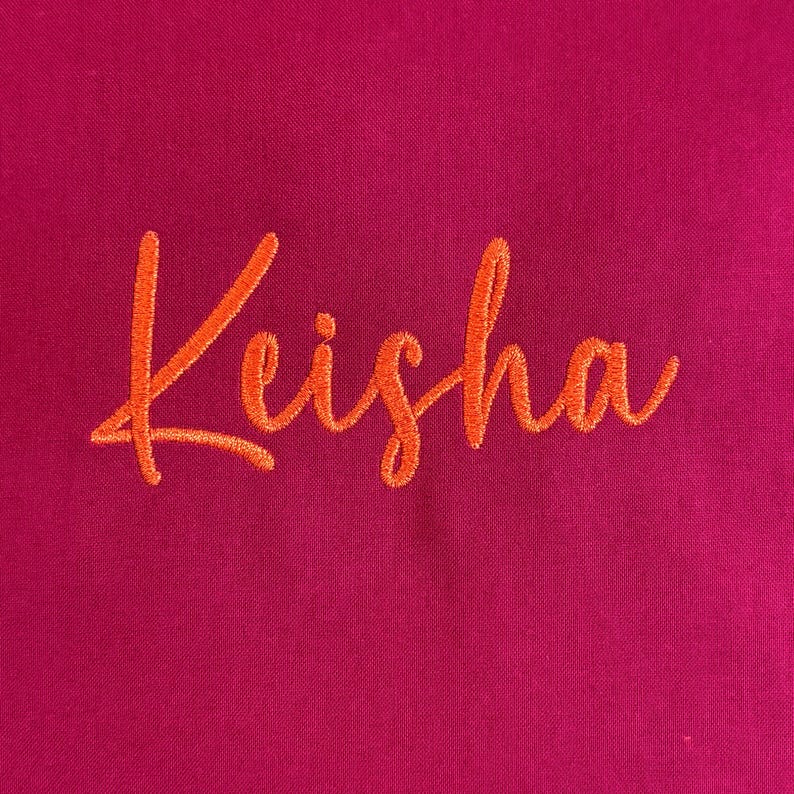 Keisha Cursive Script Digital Embroidery Font Alphabet; 6 Sizes ...