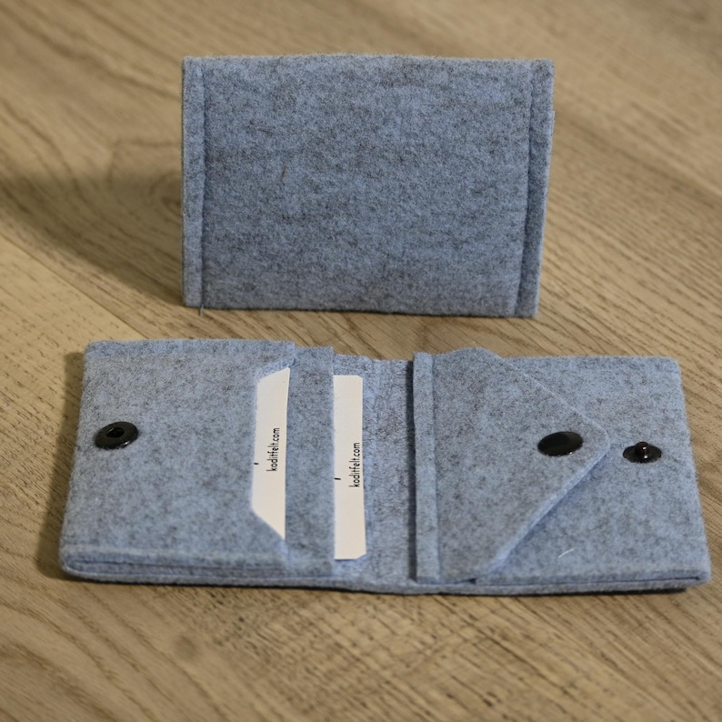 Handmade Felt Wallet – Minimalist Felt Card Holder With Embroidery - Etsy