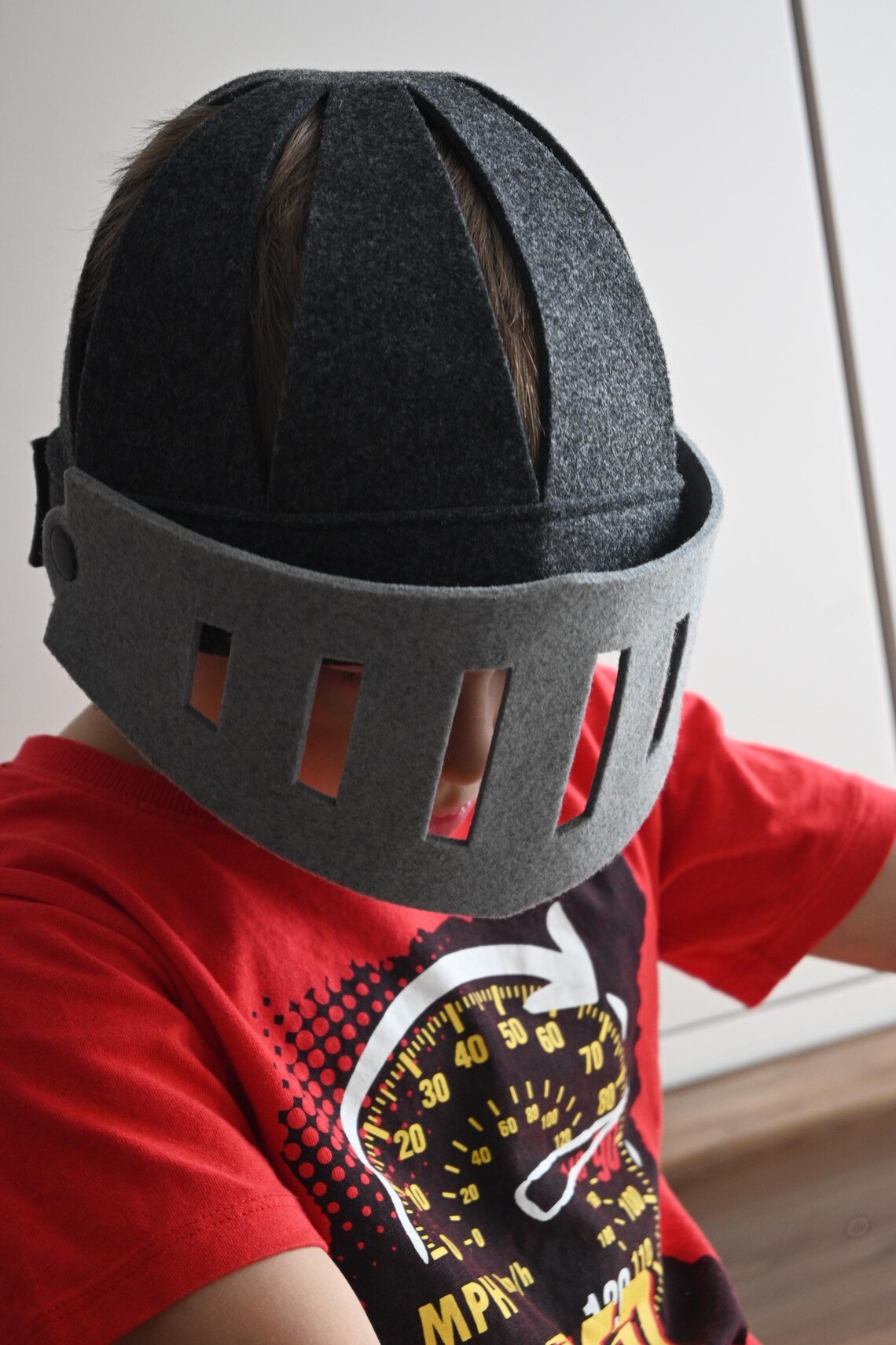 Felt Knight Helmet With Liftable Face Visor | Ritterhelm - Etsy