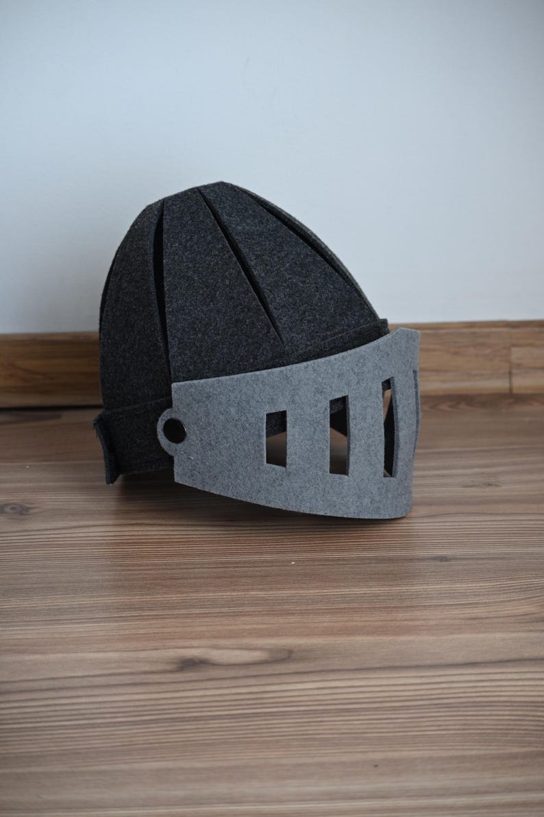 Felt Knight Helmet With Liftable Face Visor | Ritterhelm - Etsy