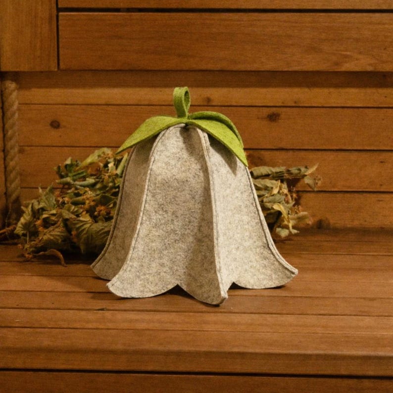 Flower Sauna Hat, Merino Wool Felt Banya Accessory, Handmade Spa Gift ...