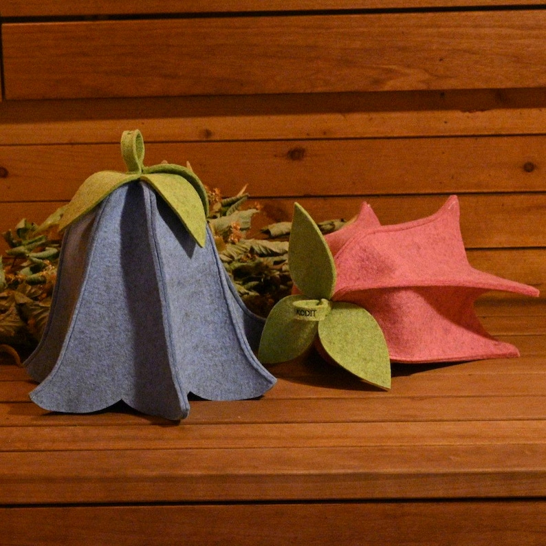 Flower Sauna Hat, Merino Wool Felt Banya Accessory, Handmade Spa Gift ...
