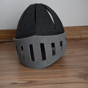 Felt Knight Helmet With Liftable Face Visor | Ritterhelm - Etsy