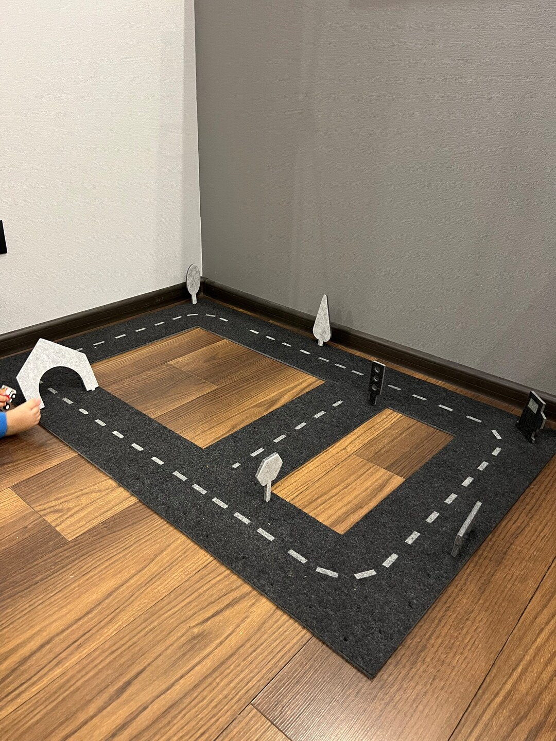 Thick Felt Kids Car Track With City Accessories Autostrecke - Etsy