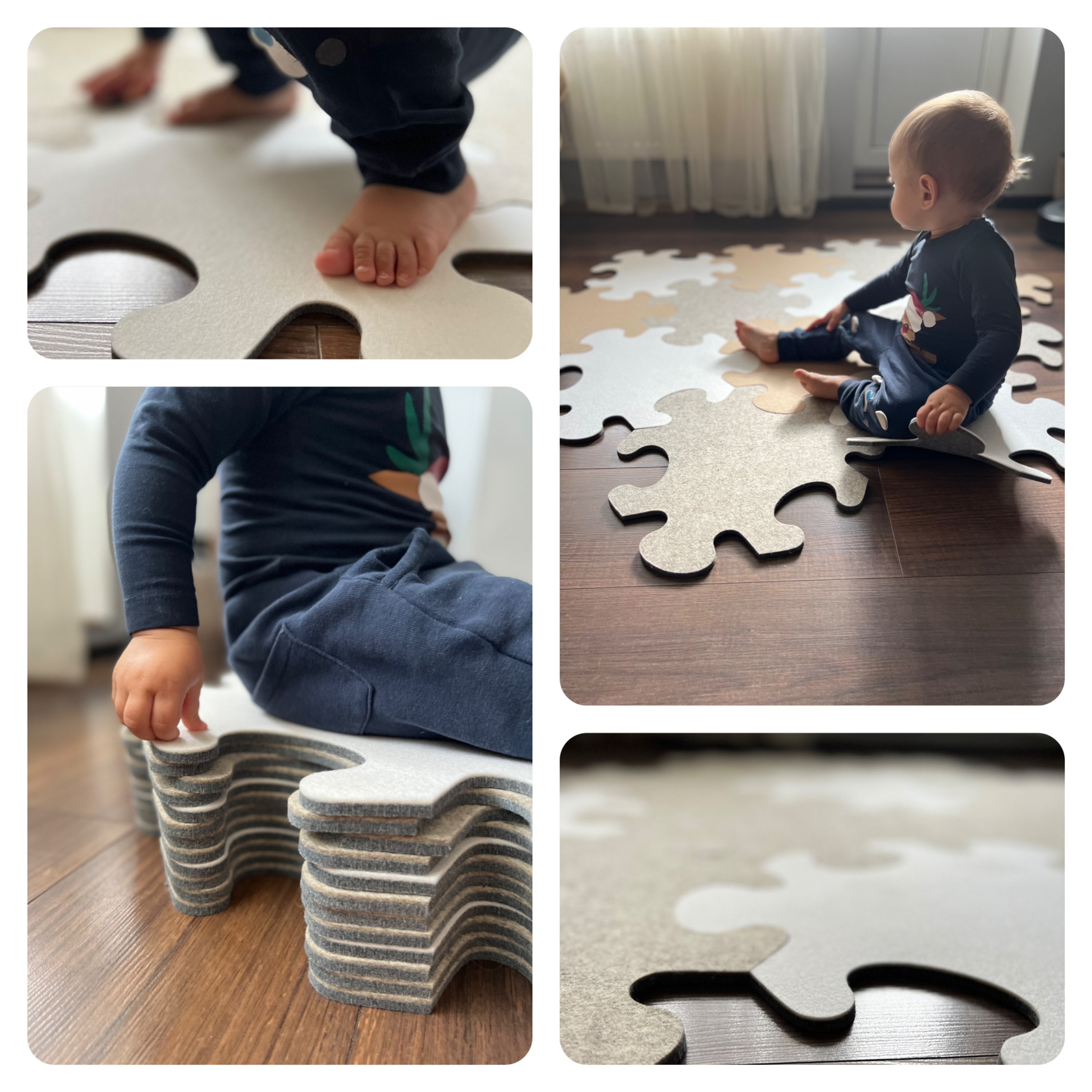 INDIVIDUAL Merino Wool Puzzle Playmat, Puzzle Playrug, Puzzle Rug ...