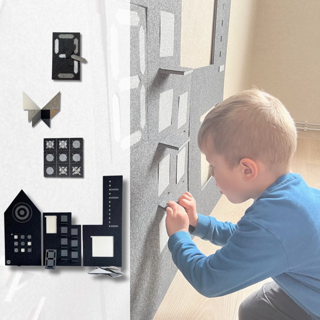 Interactive Sensory Kids Wall Panel From Felt / Interactive Board ...