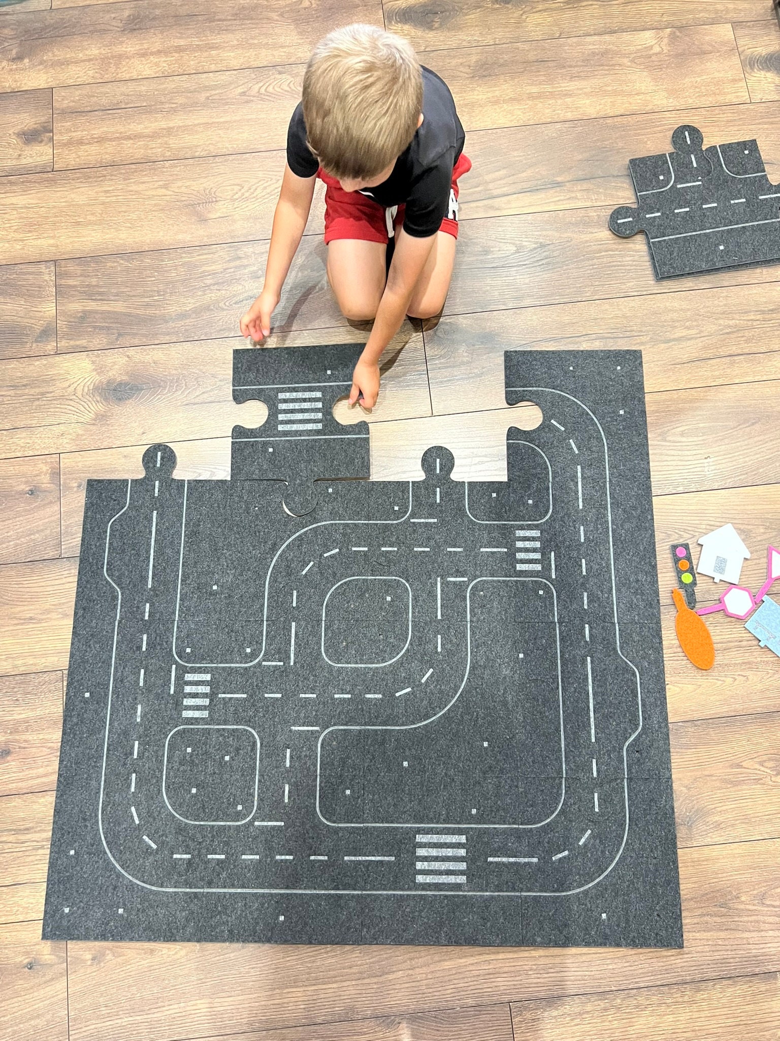 Kids Thick Felt Car Track Puzzle Carpet - Etsy