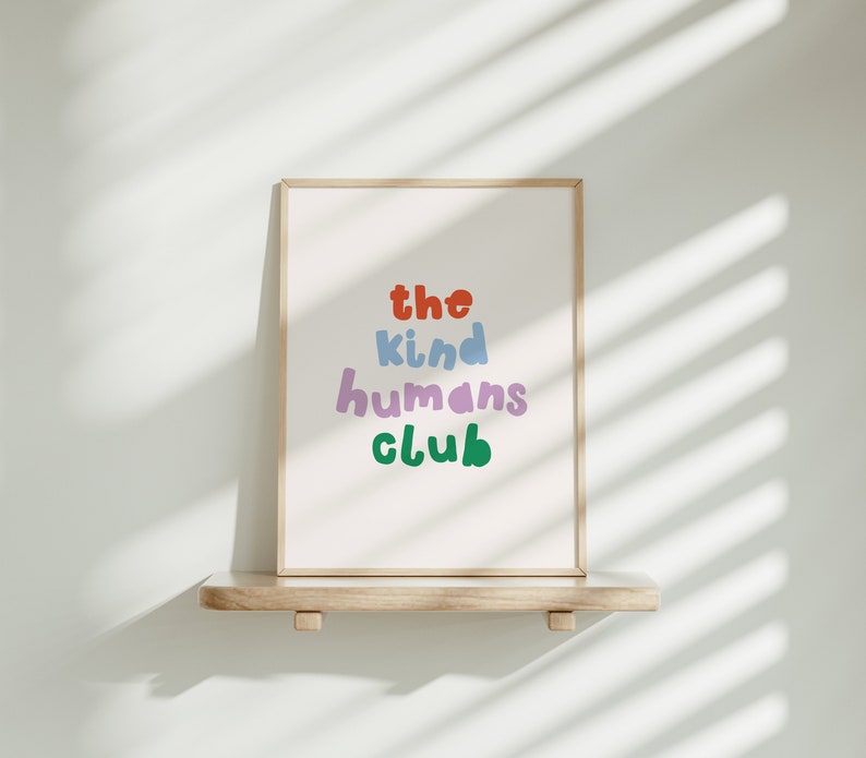 The Kind Humans Club Bold Funky Bright Positive Quote Print Doodled by ...
