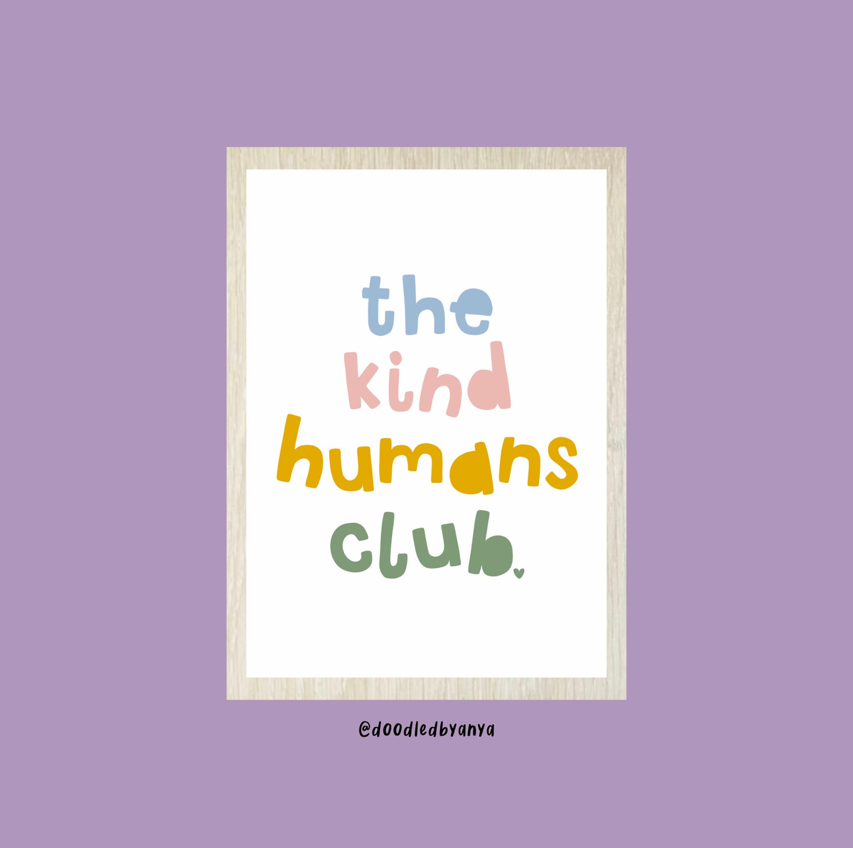 The Kind Humans Club Colourful Quote Print Doodled by Anya - Etsy