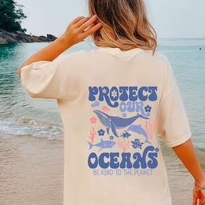 Respect the Oceans Shirt for Ocean Lover, Aesthetic Ocean Conservation ...
