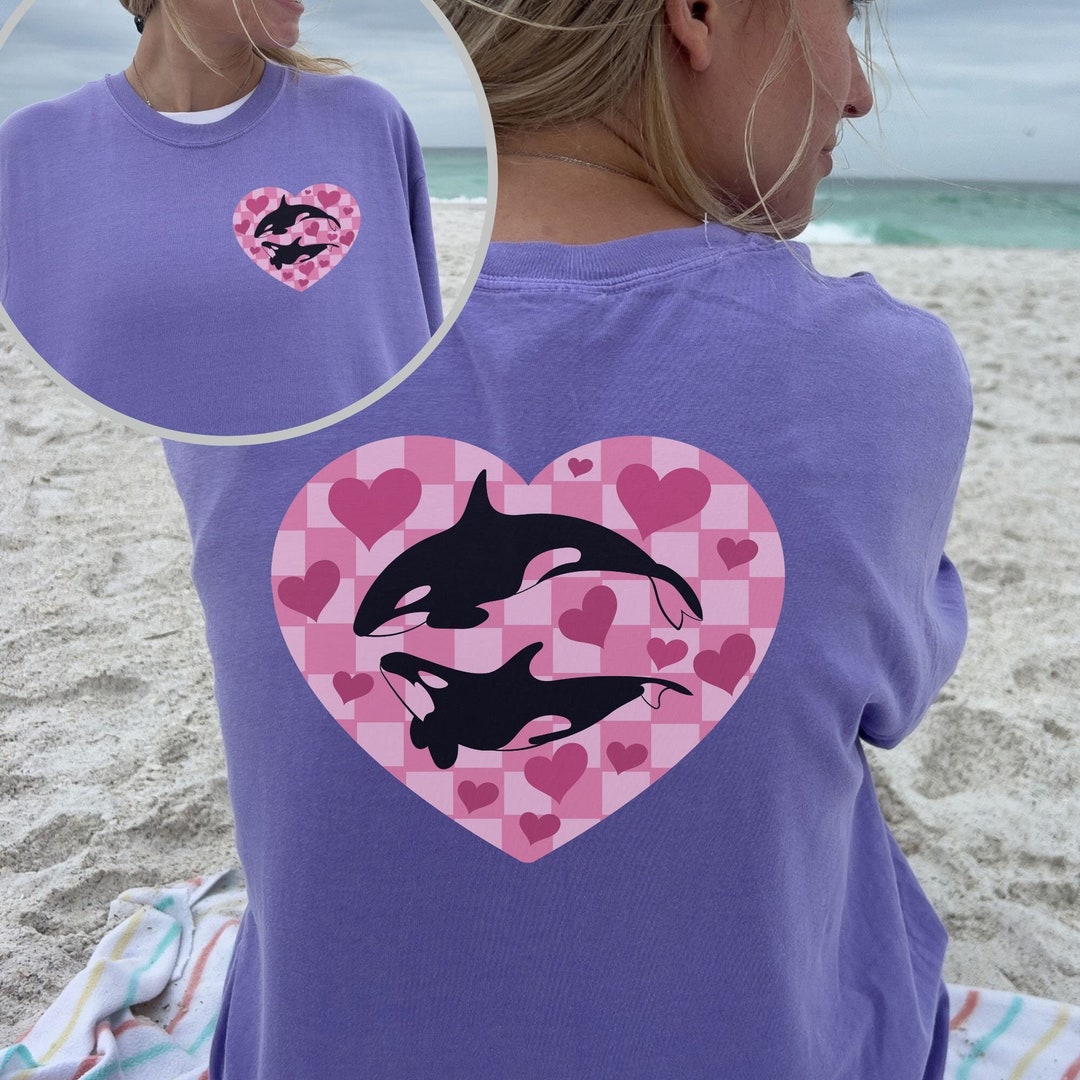 Couple Orcas Valentine's Day Comfort Colors Shirt for Orca Lover Gift ...