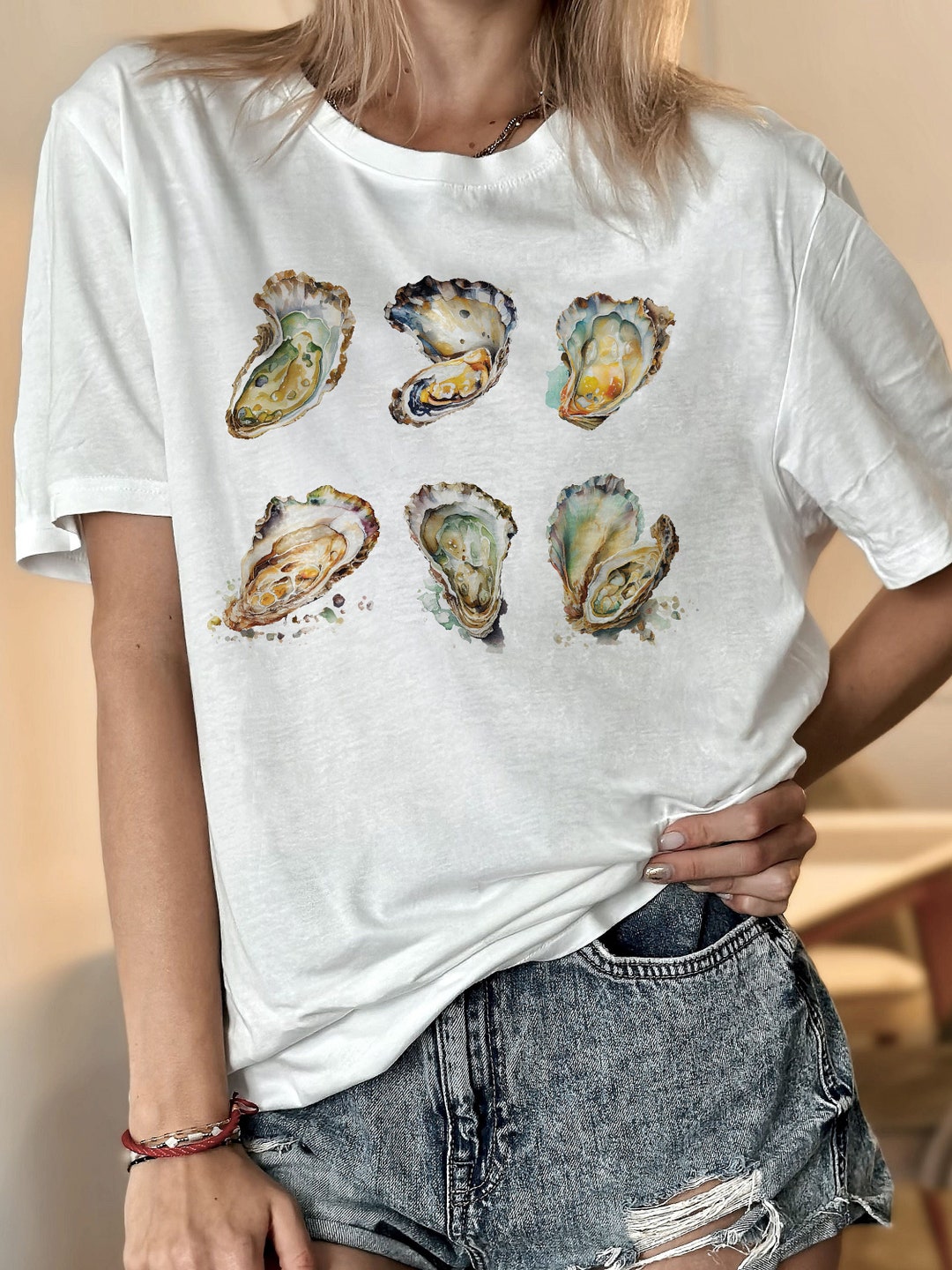 Oyster Y2k Tee Women Mermaidcore Tshirt 80s 90s Vintage Seafood Oyster ...