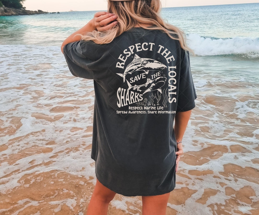 Respect the Local Shark Comfort Colors Shirt Shark T-shirts Ocean Lover ...