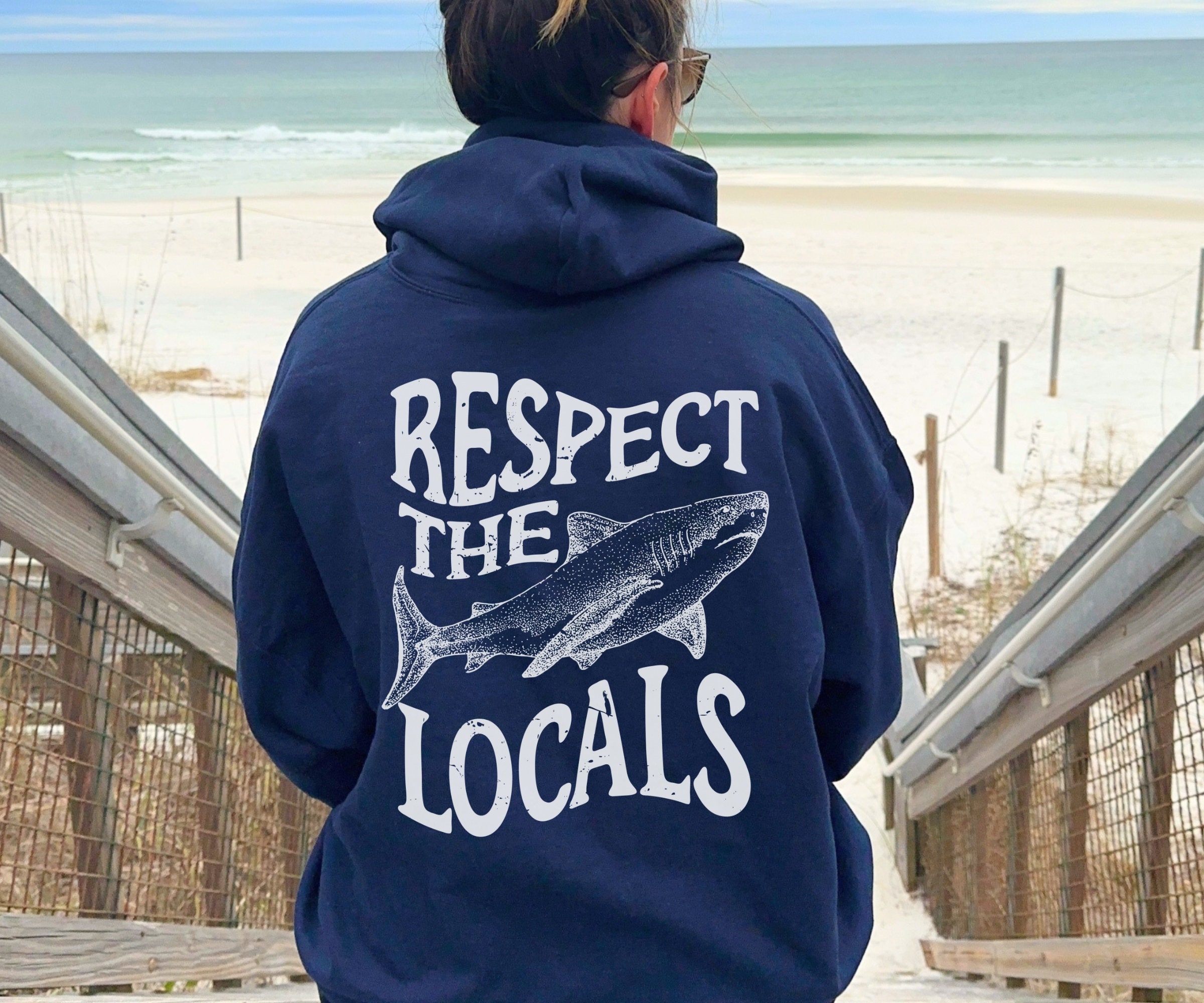 Respect the Local Sharks Hoodie, Shark T-shirt for Shark Lover, Trendy ...