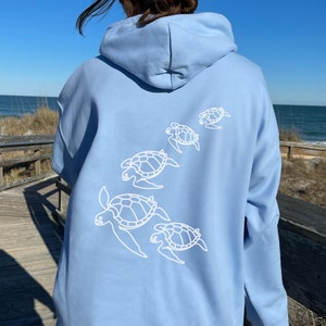 Turtle Surf Hoodie, Cute Turtle Beach Sweatshirt, Vacation Sweatshirt ...