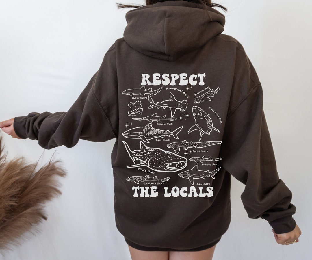 Preppy Ocean Hoodie, Shark Hoodie, Save the Sharks, Save the Ocean ...