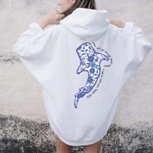 Vintage Whale Shark Floral Hoodie, Beachy Hoodie, Jesus Hoodie ...
