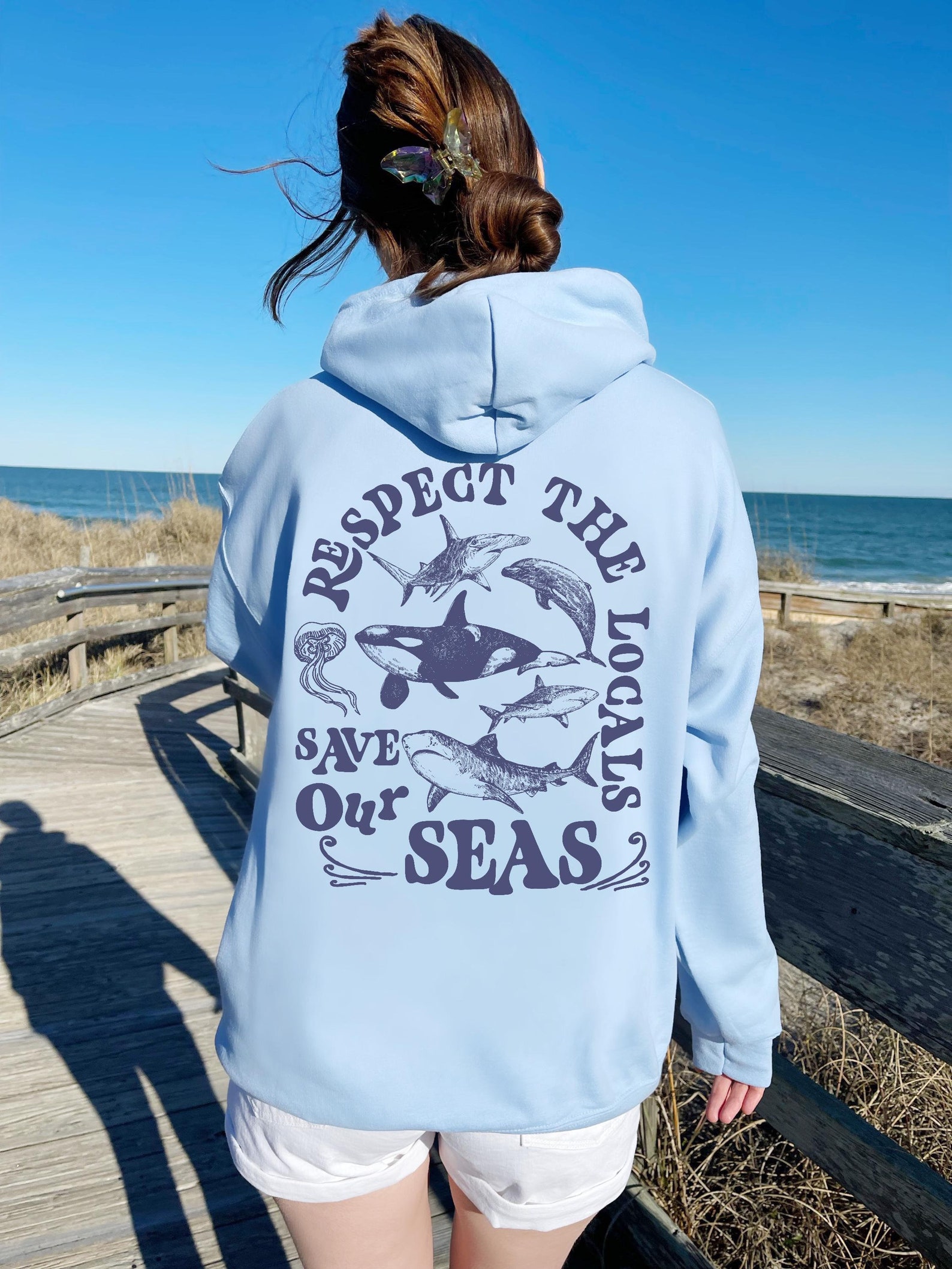 Save Our Seas Sweatshirt, Underwater Sea Animal Vintage Hoodie, Ocean ...