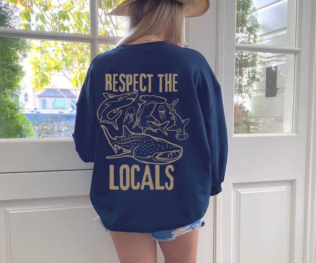 Unisex Preppy Ocean Sweatshirt Shark Pullover Ocean Conservation Save ...