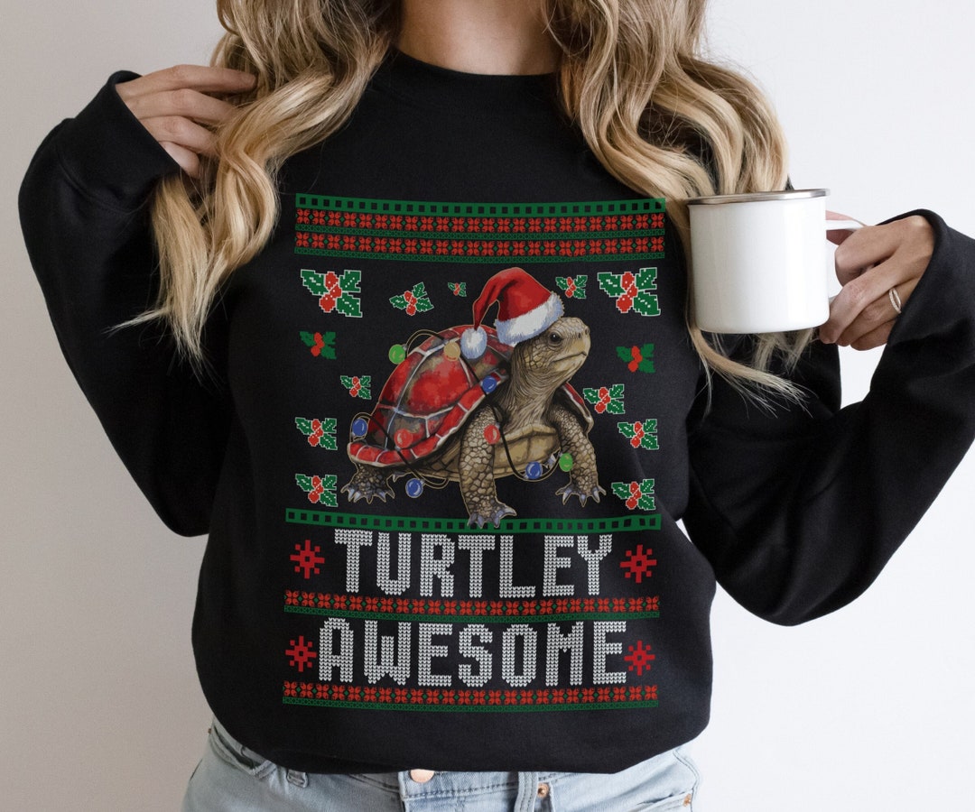 Funny Turtle Christmas Sweater for Turtle Lover, Turtle Holiday Outfit ...