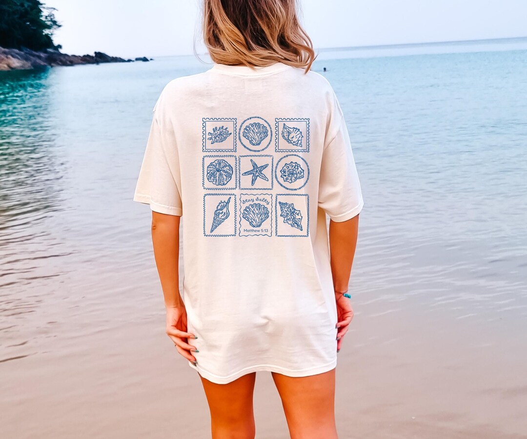 Salty Seashell Christian Comfort Colors Shirt Christian Beachy T-shirt ...