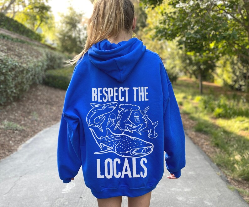 Wave Riders Surfing Hoodie, Respect the Local, Save the Shark, Summer ...
