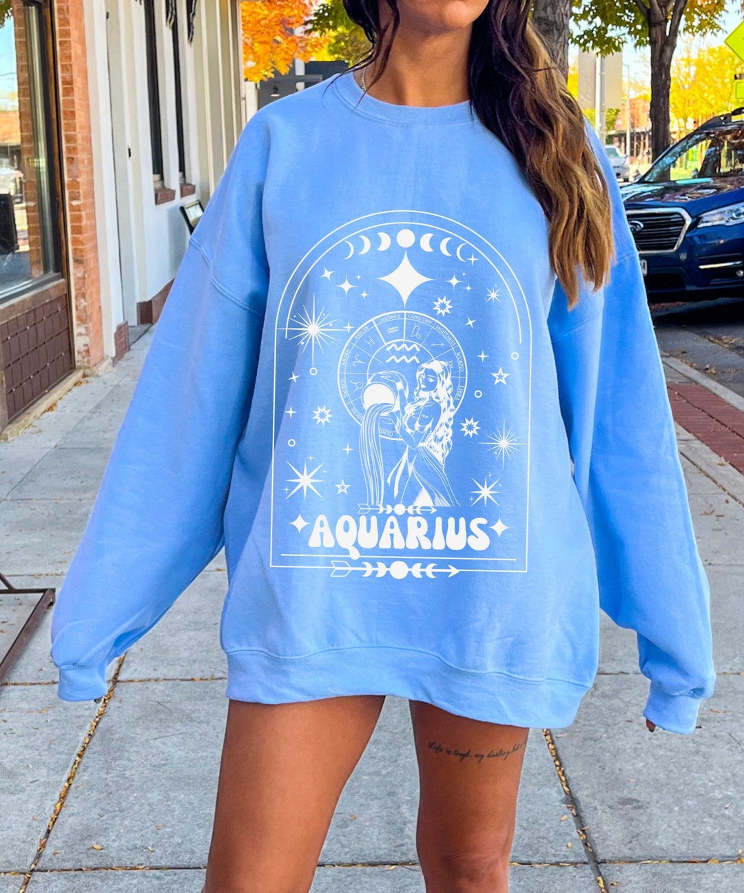 Preppy Aquarius Sweatshirt Aquarius Gifts Astrology Clothing Aesthetic ...