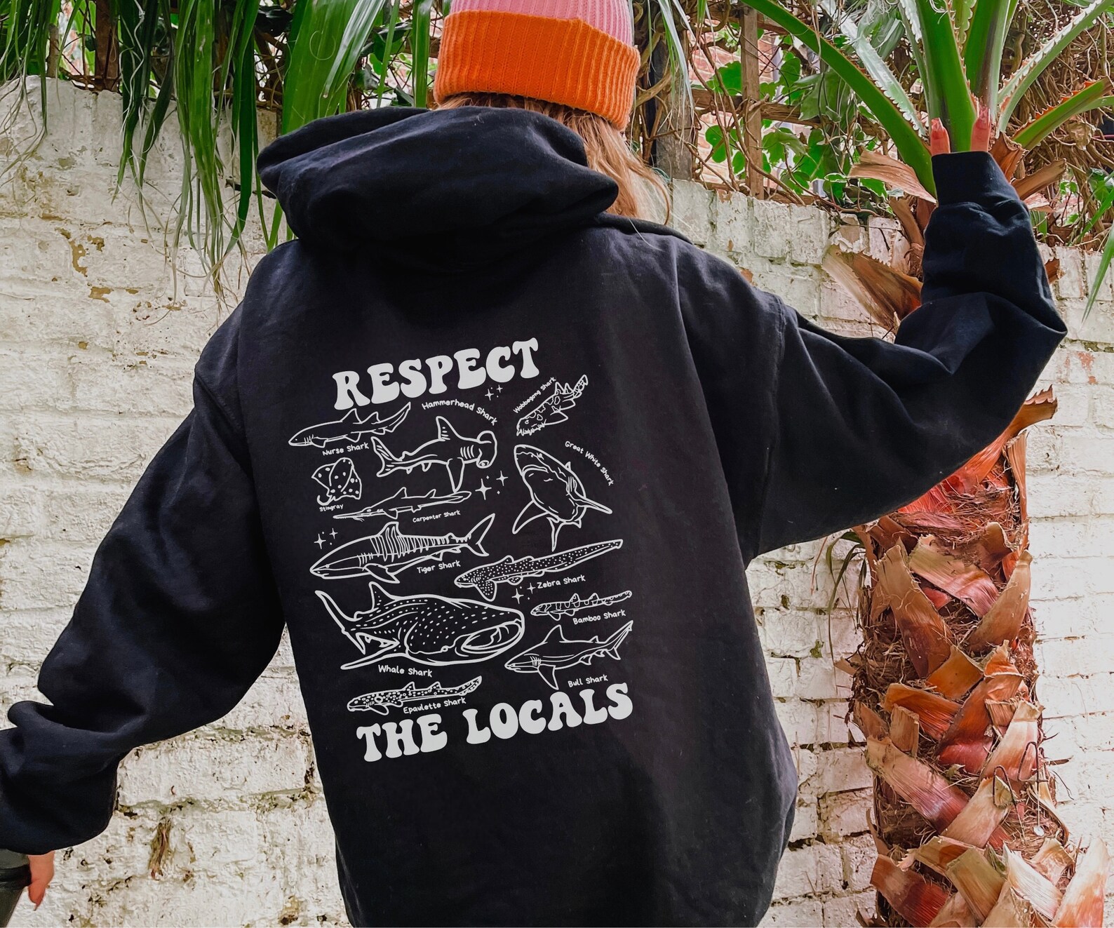 Preppy Ocean Hoodie, Shark Hoodie, Save the Sharks, Save the Ocean ...