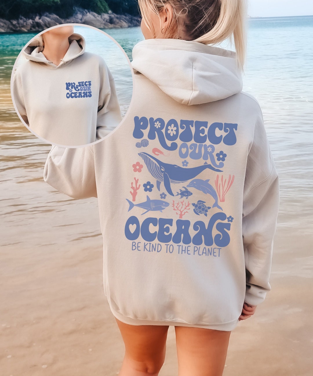 Protect Our Oceans Hoodie Shark Whale Hoodie Save the Ocean Respect the ...