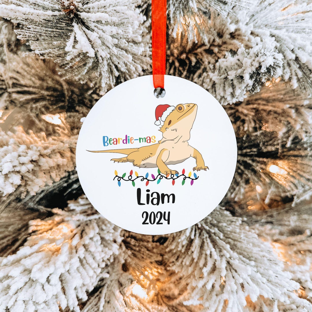 Bearded Dragon Ornament, Custom Name Metal Beardie Gift, Personalized ...