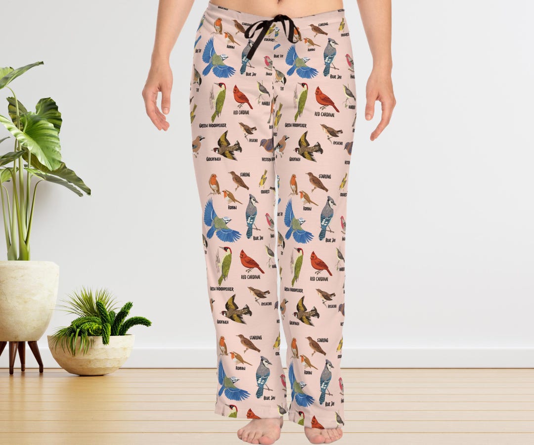 Bird Watching Women's Pajama Pants, Bird Lover Super Soft Lounge ...