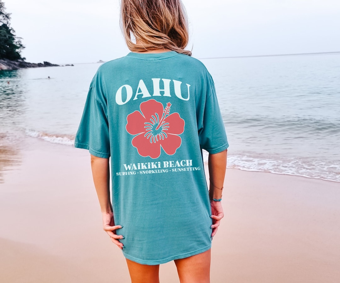 Hawaii Floral Comfort Colors Shirt, Aloha State Shirt, Oahu Vacation ...