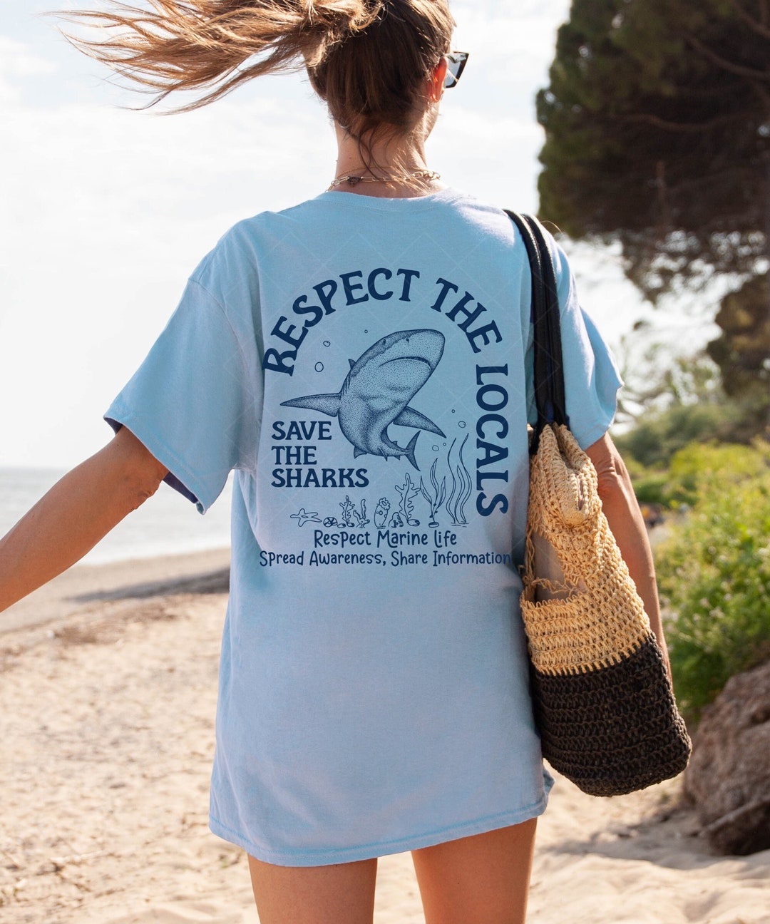 Protect Our Oceans T-shirt Shark Print Shirt for Shark Lover Save the ...