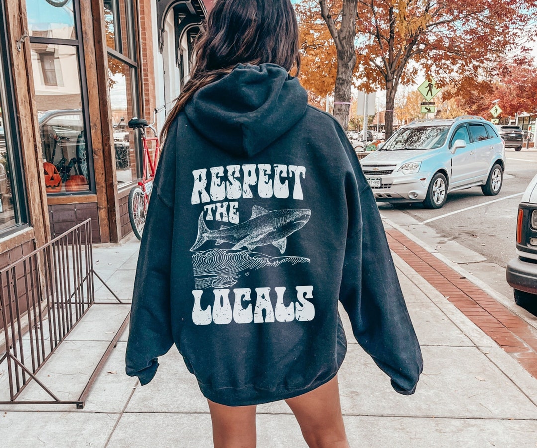 Preppy Shark Ocean Hoodie Vintage Shark Graphic Unisex Pullover Ocean ...