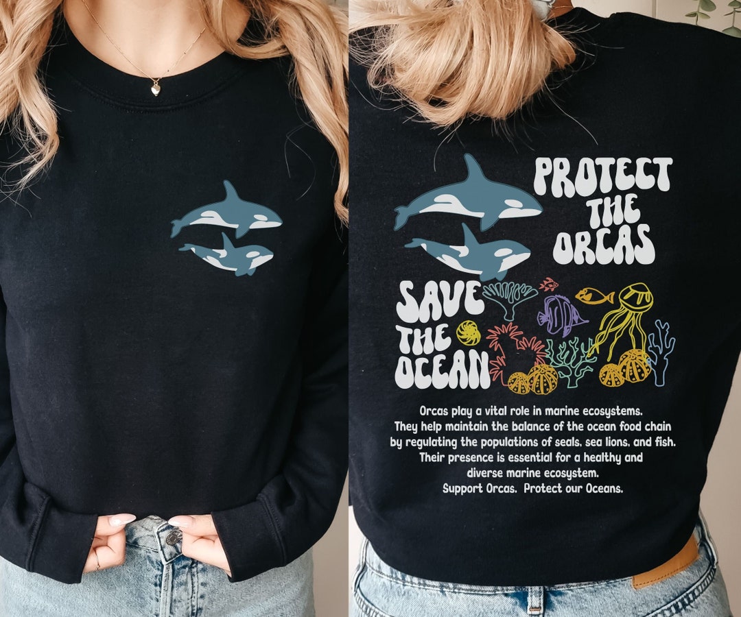 Orca Gift for Orca Lover Whale Graphic Oversized Top Marine Biology ...