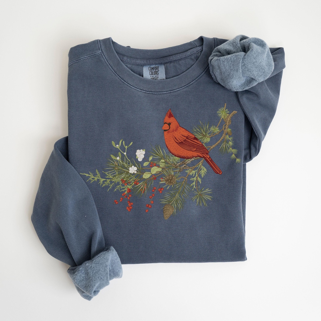 Cardinal Comfort Colors Sweatshirt, Bird Lover Gift, Cardinal Bird ...