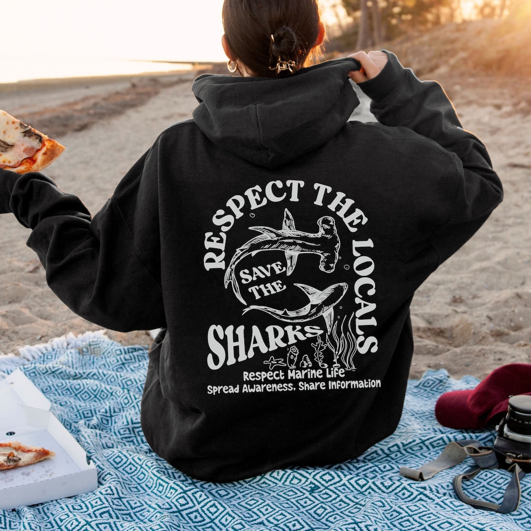 Protect the Shark Save the Ocean Hoodie for Shark Lover Summer Beach ...