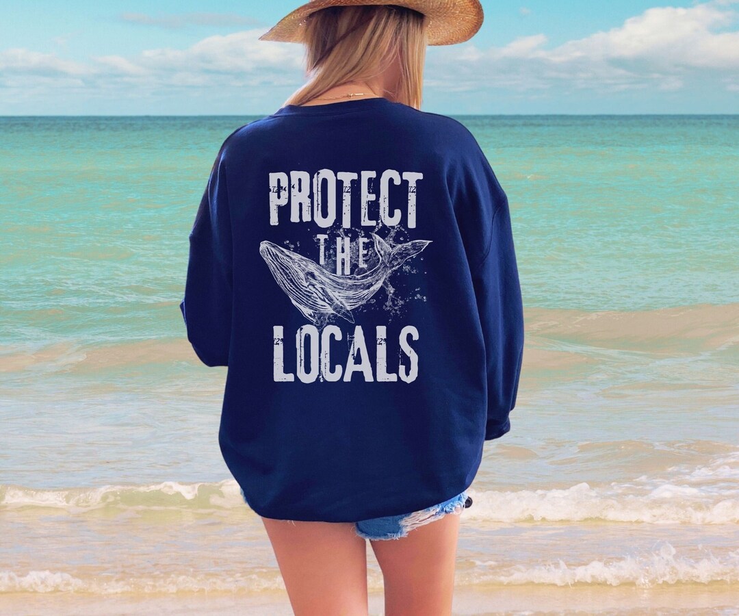 Vintage Whales Sweatshirt for Whale Lover Respect the Whale Locals ...