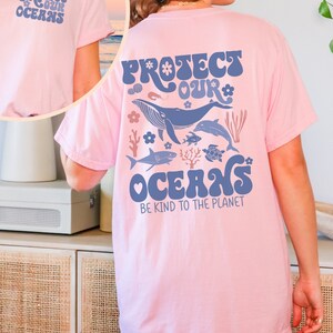 Protect Our Oceans Comfort Colors Shirt, Shark Whale Save the Ocean ...