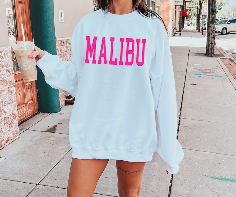Malibu California Sweatshirt Trendy Preppy Sweater Aesthetic - Etsy